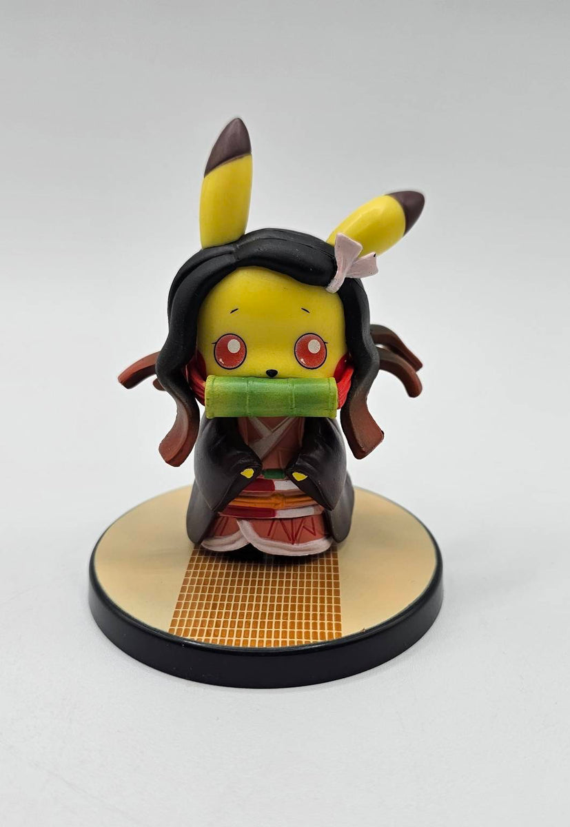 Demon Slayer Pokemon Pikachu Nezuko Cosplay Figurine With Stand ...