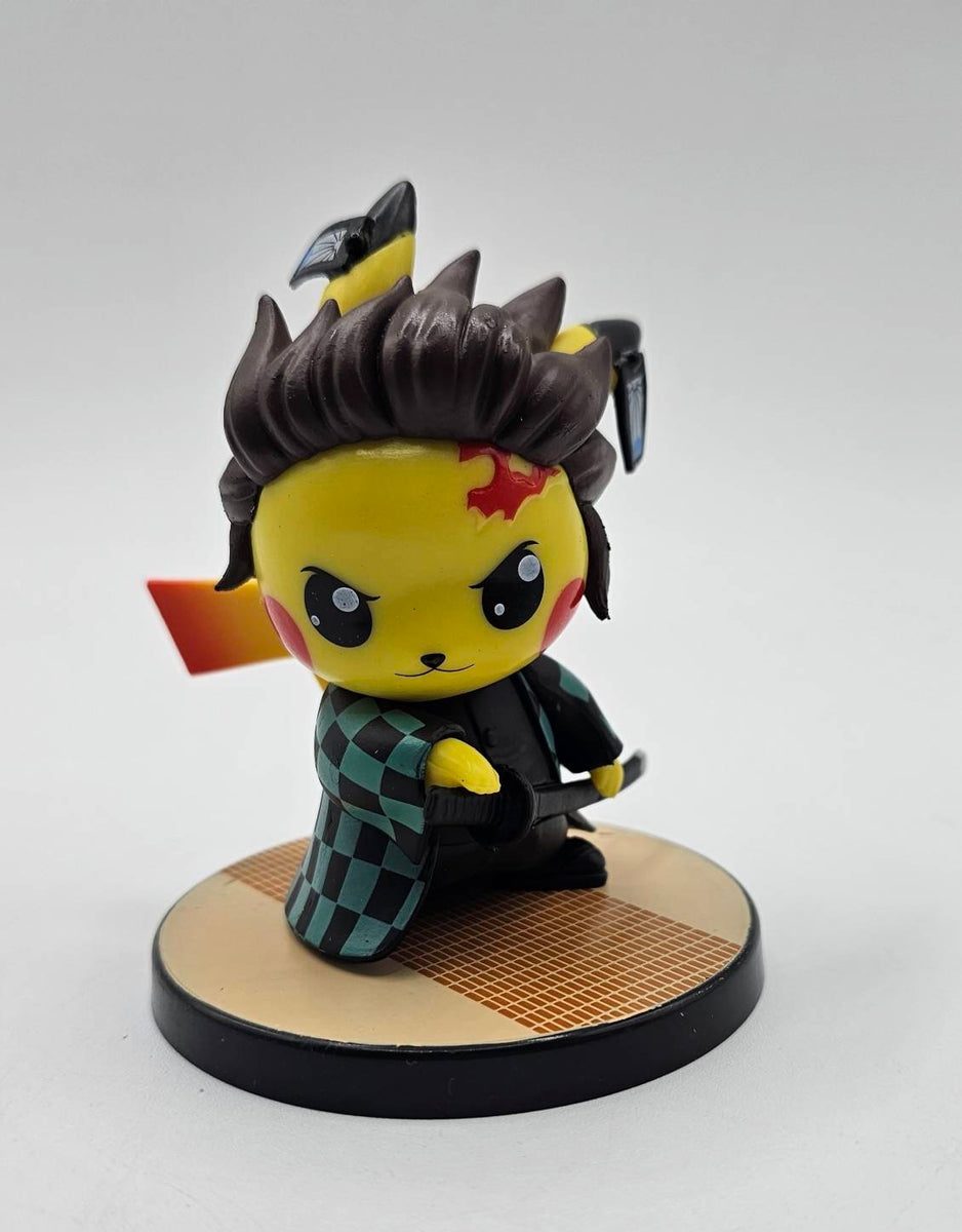 Demon Slayer Pokemon Pikachu Tanjiro Cosplay Figurine With Stand ...